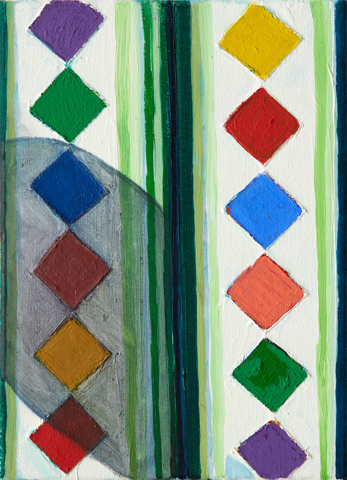 Shiny Happy Oil, Marble dust and Canvas on Canvas. 35 x 25cm