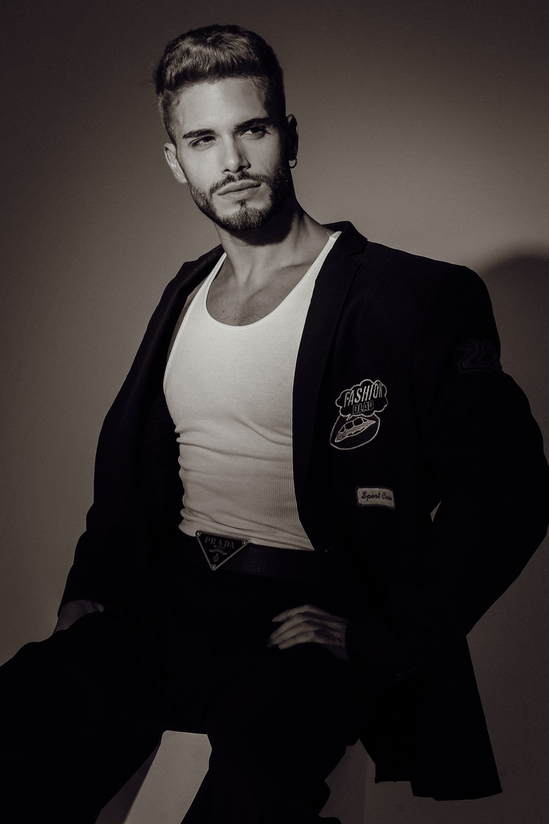 Fashion italian model in London Gianluca Volgare