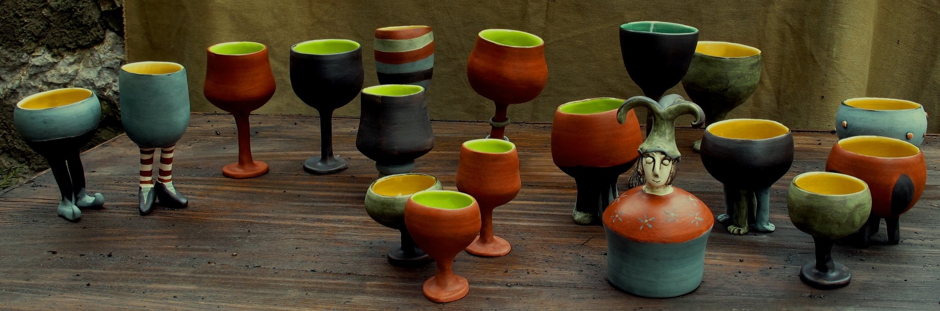 Ceramic goblets