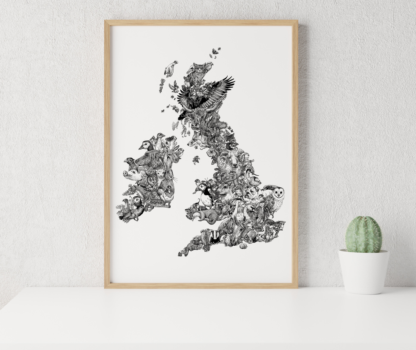 British Isles Wildlife Map - A3 Print